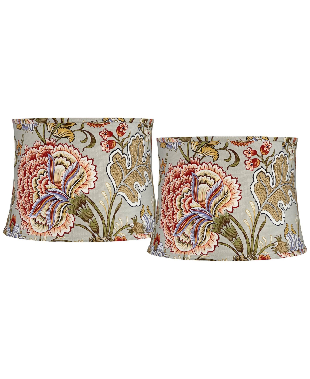 Click here for Springcrest Set of 2 Drum Print Lamp Shades Sage G... prices