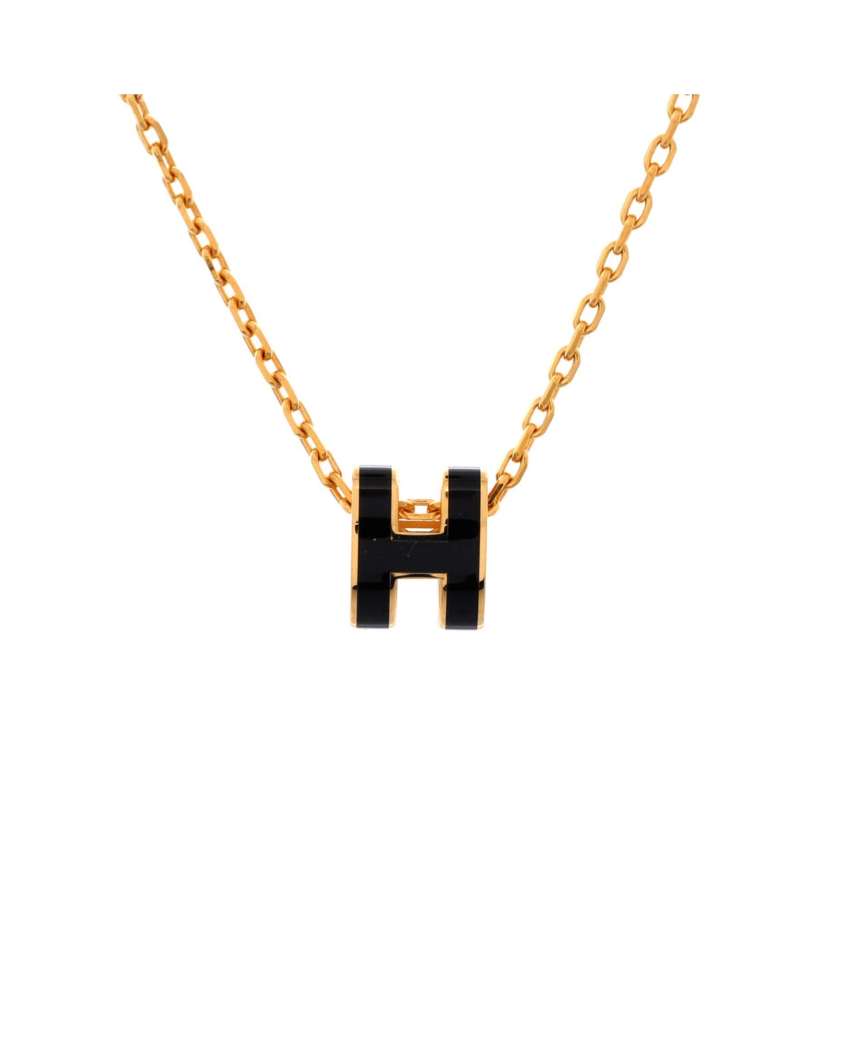 Click here for Pre-Owned HERMES Pop H Pendant Chain Necklace - En... prices