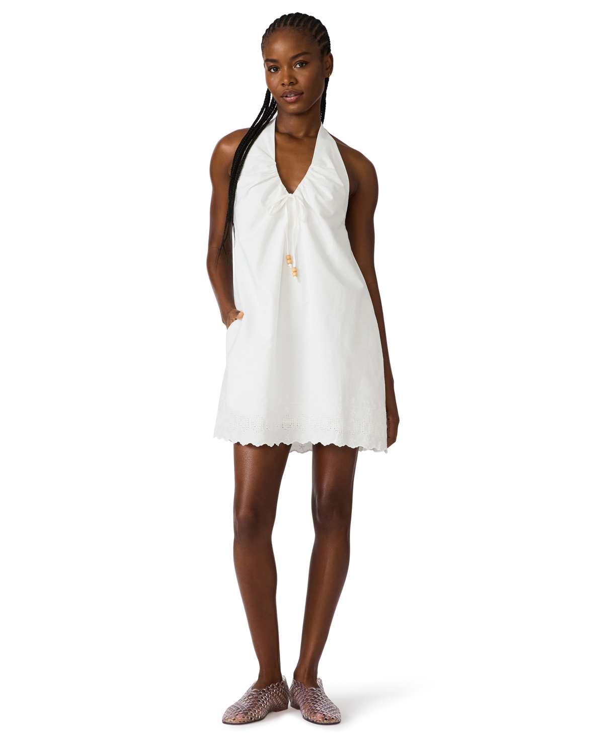 Click here for Steve Madden Womens Adana V-Neck Mini Dress - Whit... prices