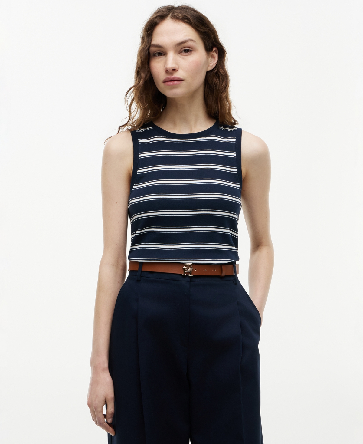 Click here for Tommy Hilfiger Womens Multi-Stripe Crewneck Cotton... prices