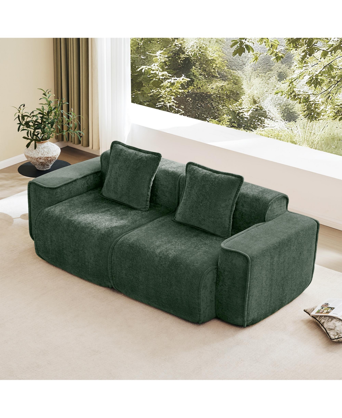 Click here for Rainsken Comfy Velvet Loveseat Sofa - Boneless Des... prices