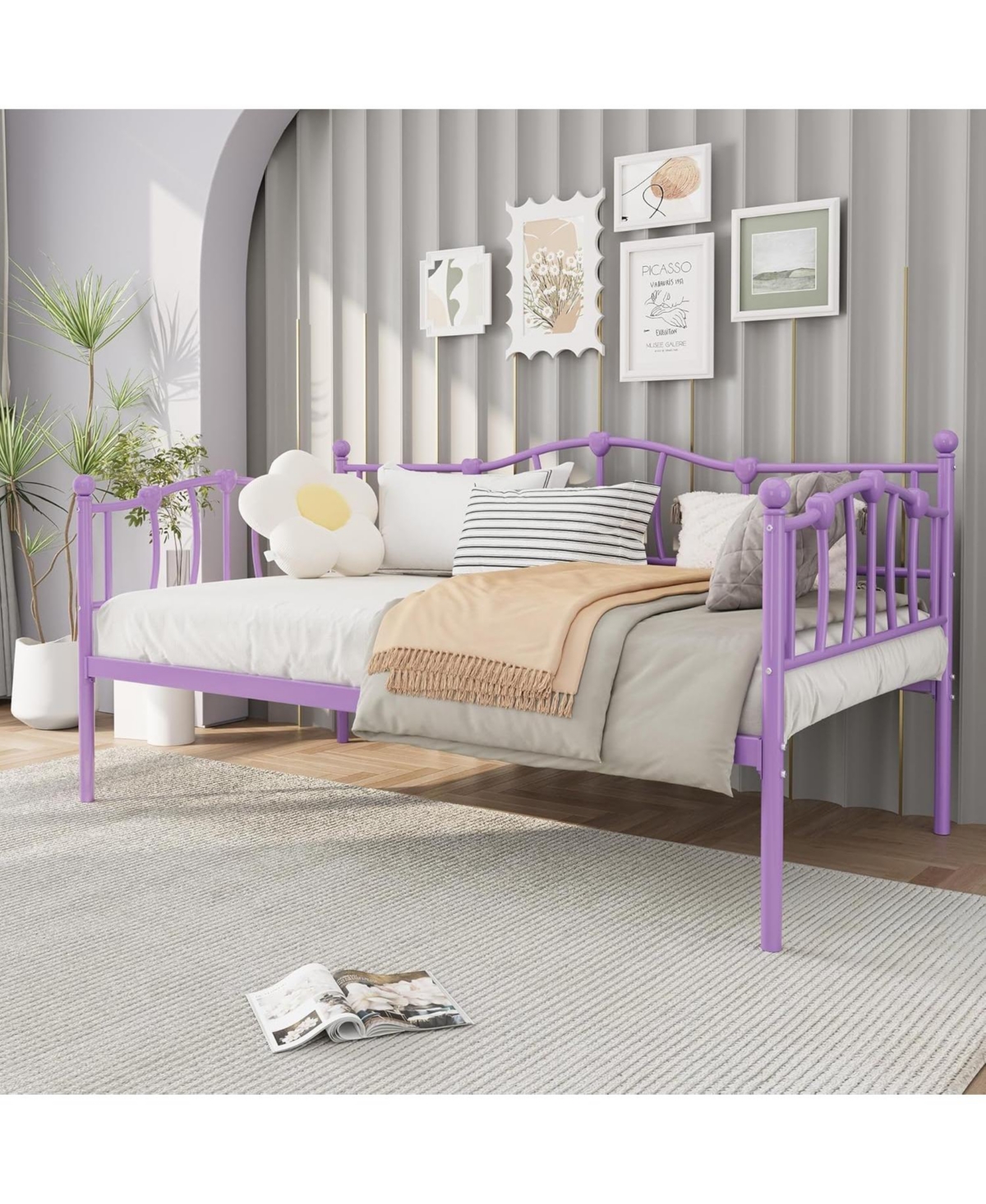 Click here for gaomon Twin Metal Daybed Frame with Headboard  Ste... prices