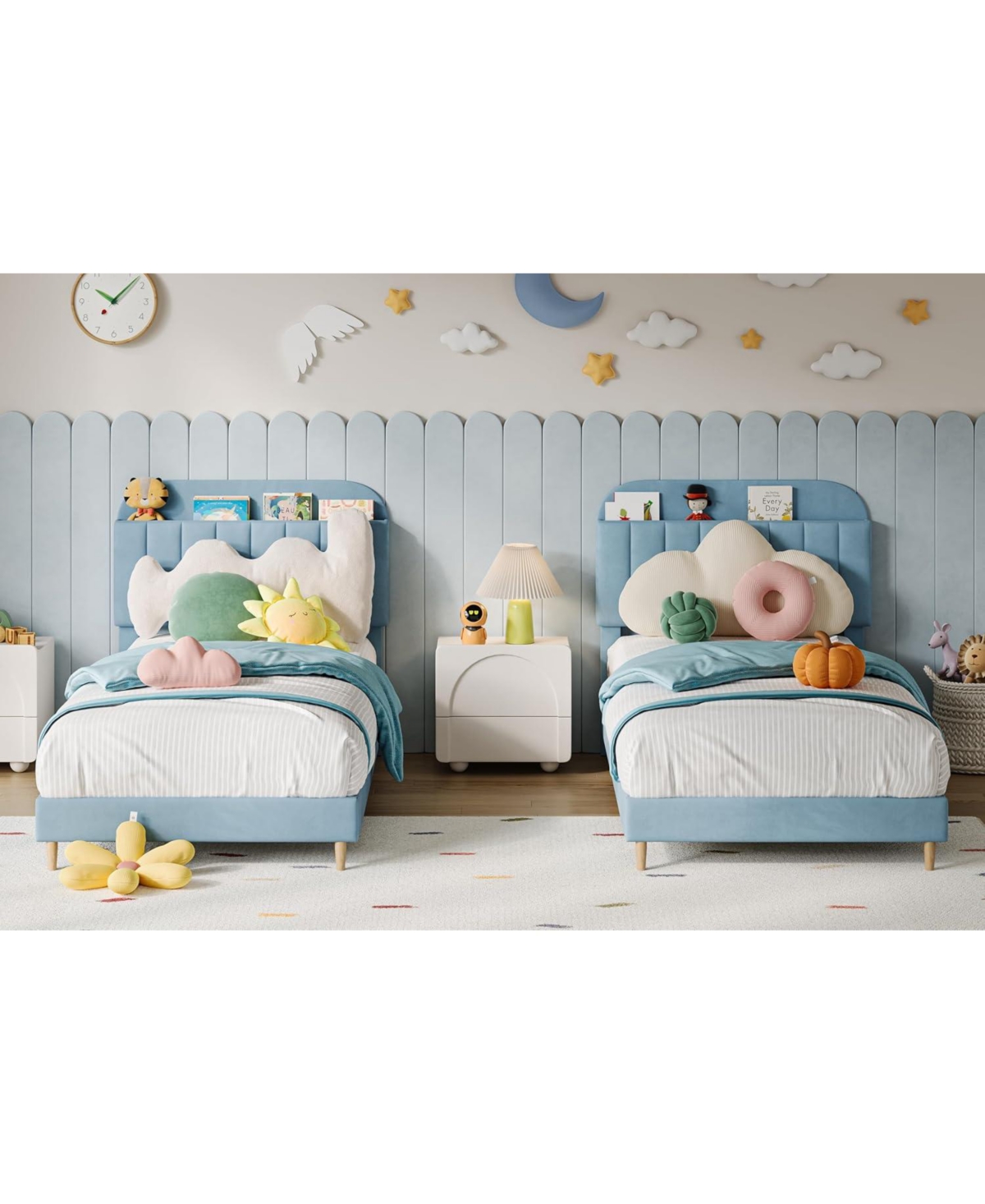 Click here for gaomon Set of 2 Twin Upholstered Bed Frames with B... prices