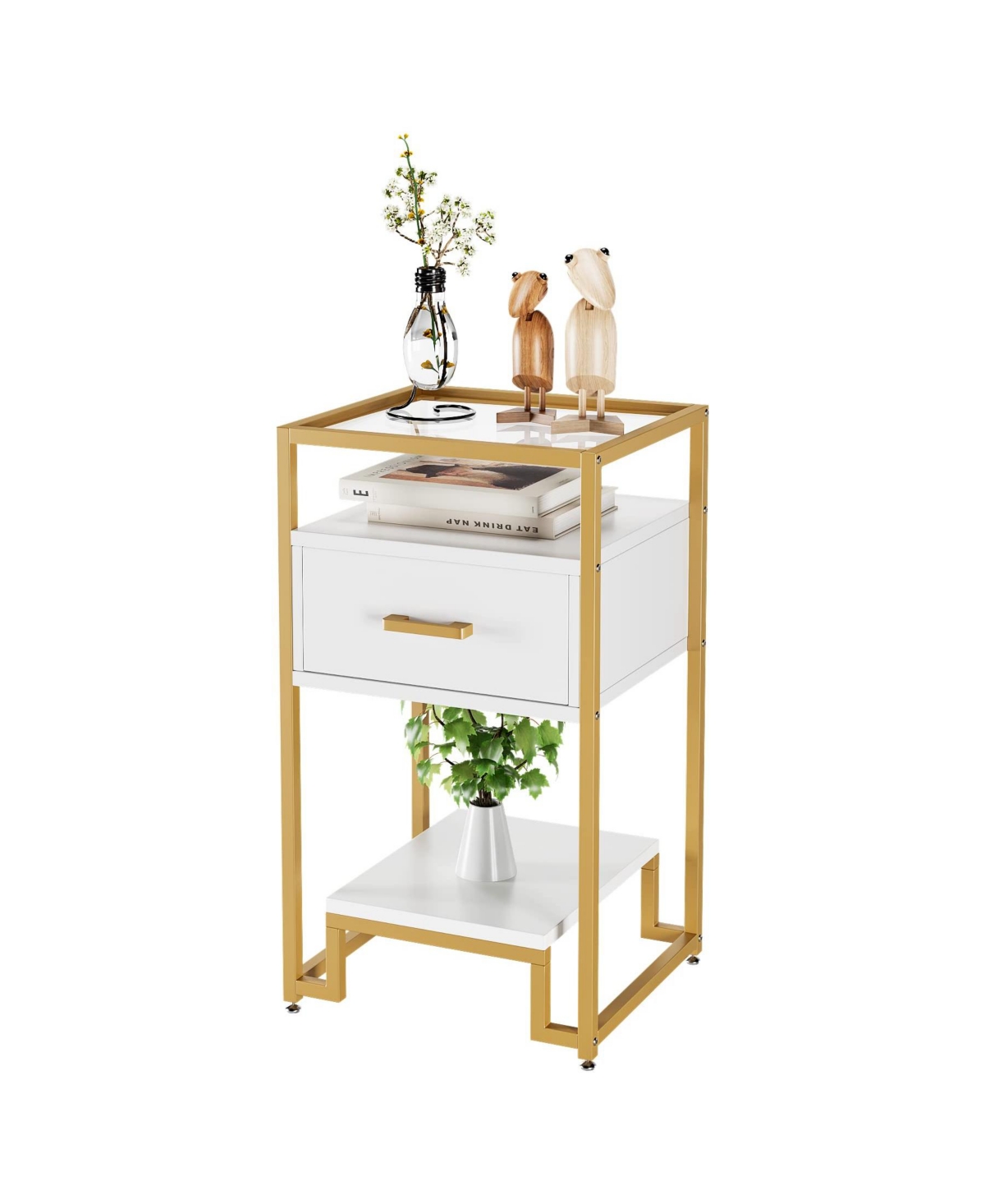 Click here for gaomon 3-Tier End Table with Tempered Glass Top an... prices