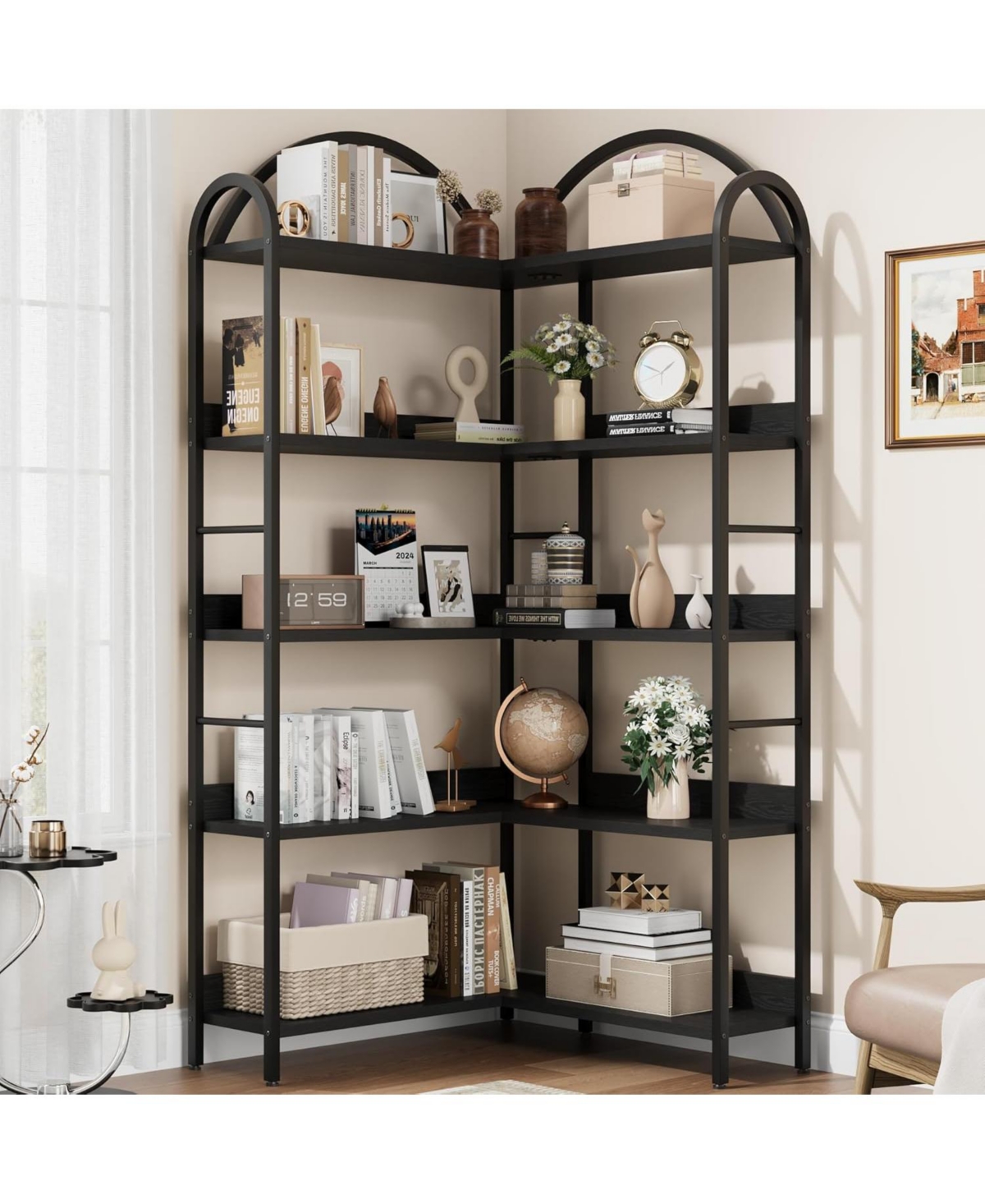 Click here for gaomon 68.5 Industrial L-Shaped Corner Bookshelf... prices