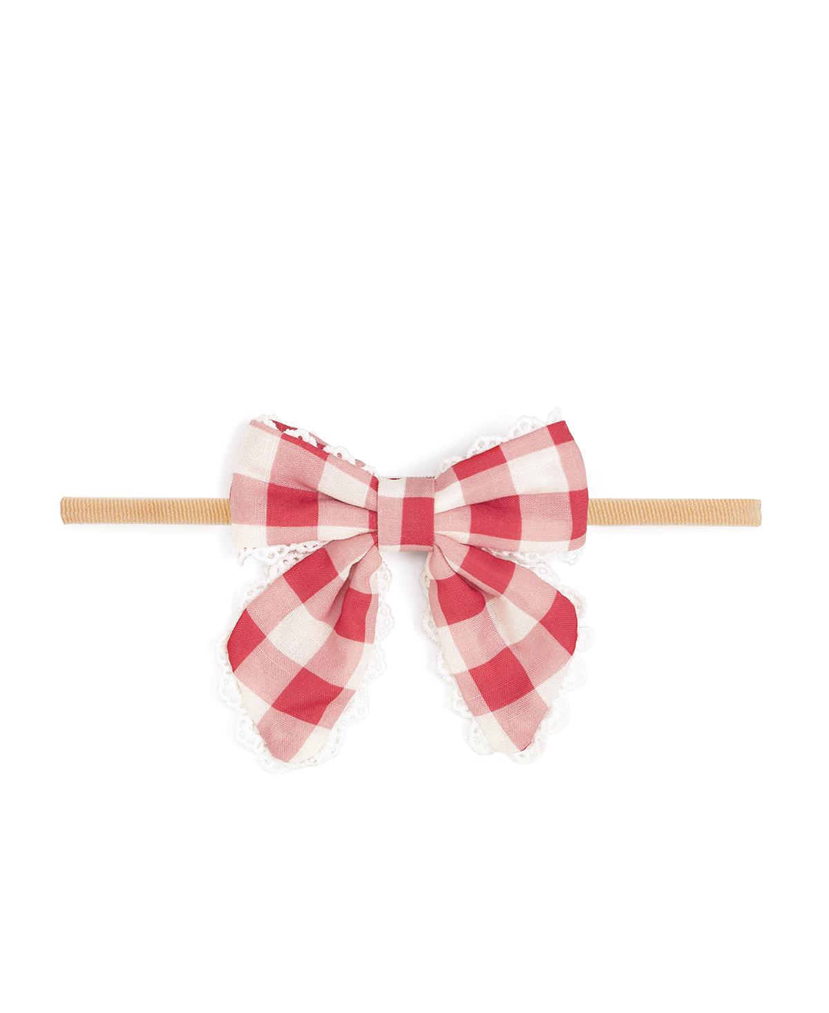 Click here for Sweet Wink Baby Girls Red Gingham Bow Baby Headban... prices