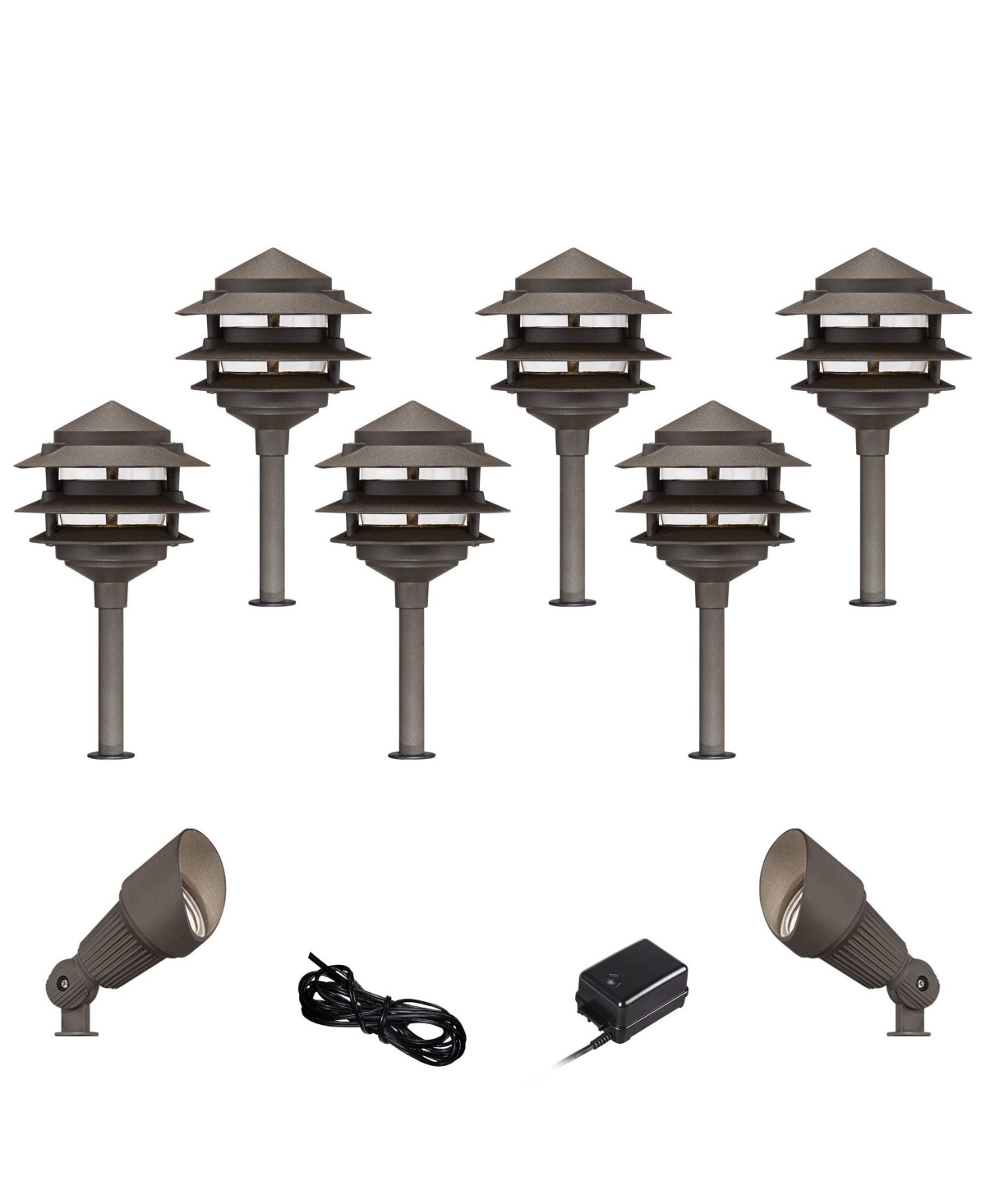 Click here for John Timberland Pagoda 17 3/4 High Modern 10-Piece... prices