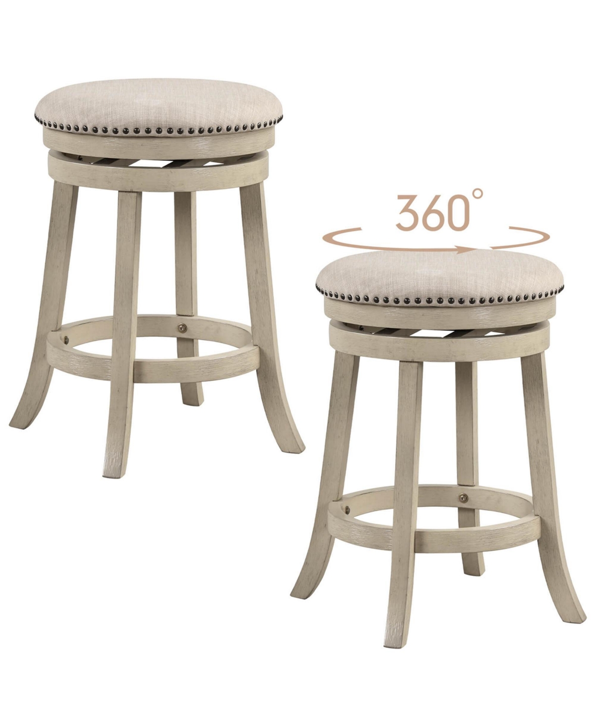 Click here for Costway 26.5 Swivel Bar Stools Set of 2 Round Coun... prices