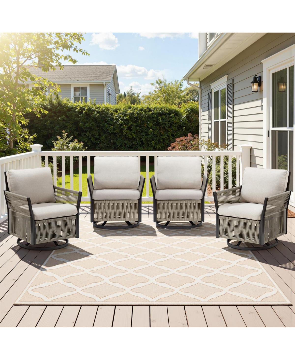 Click here for Gymojoy Outdoor Swivel Glider Rocker Chairs Set of... prices