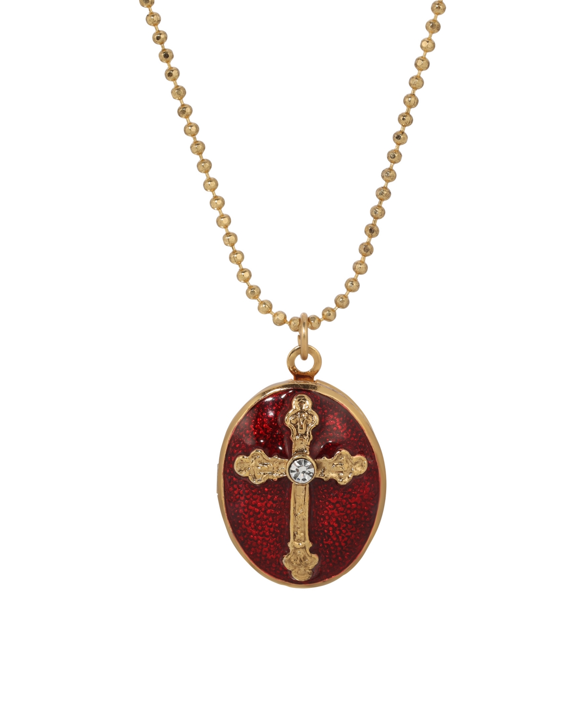 Click here for Symbols of Faith Gold-Tone Red Cross Locket 18 Nec... prices