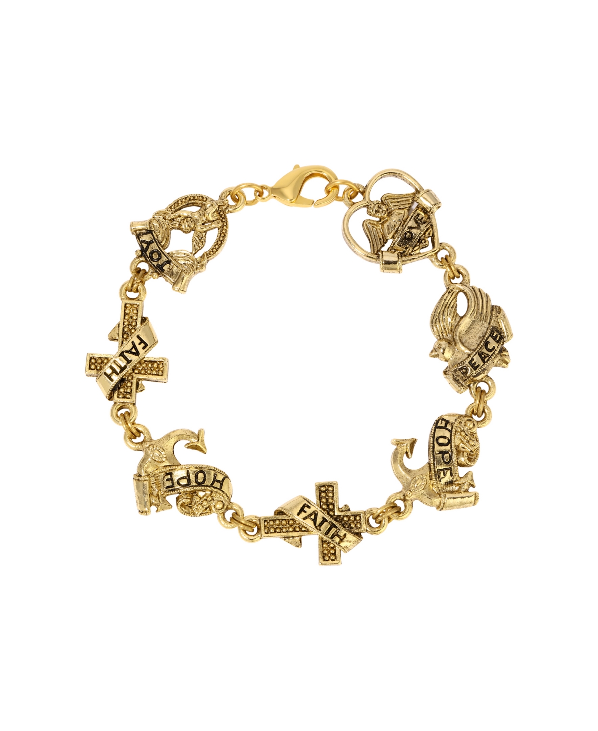 Click here for Symbols of Faith Gold Tone Love Peace Hope Faith B... prices