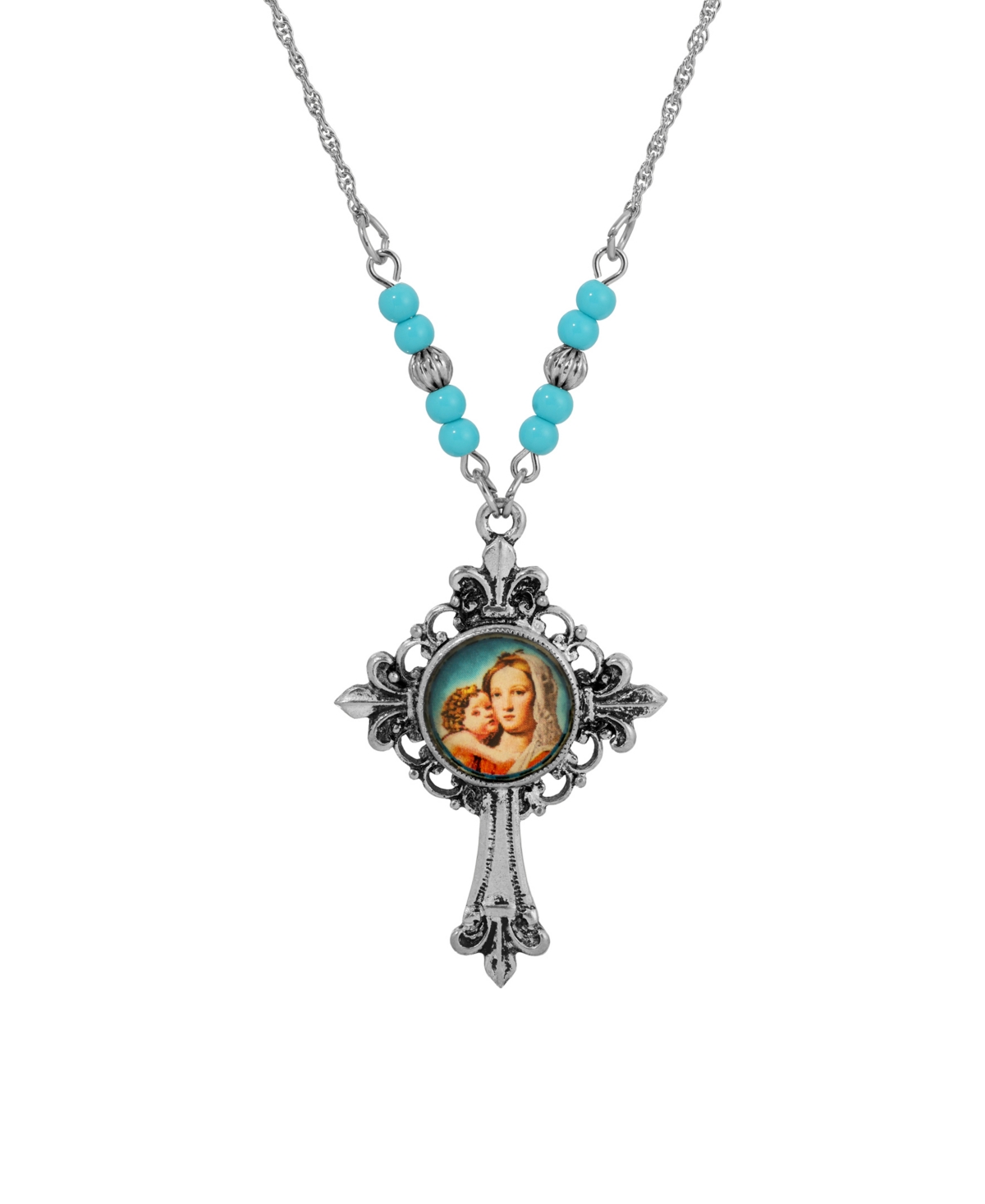 Click here for Symbols of Faith Silver-Tone Cross Mary Child Deca... prices
