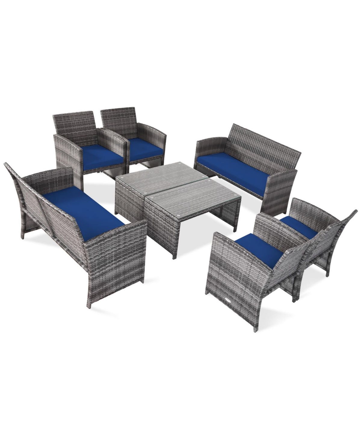 Click here for Gymax 8PCS Patio Outdoor Rattan Conversation Furni... prices