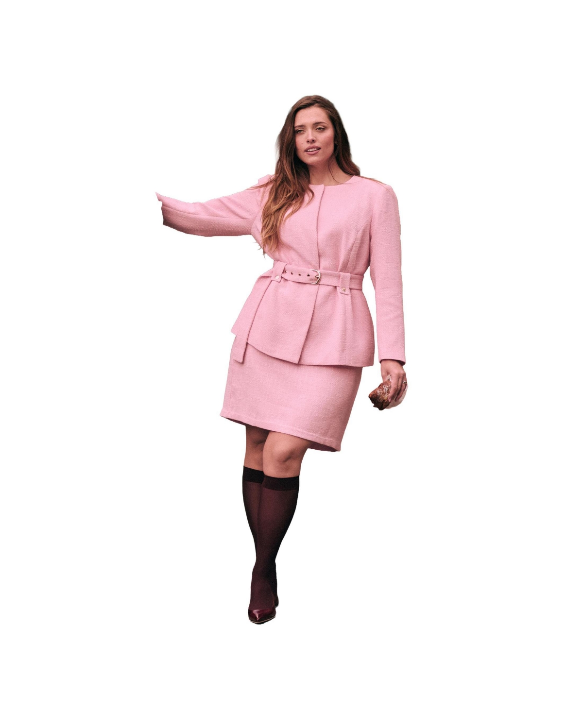 Click here for Eloquii Womens Tweed Mini Skirt - Romance rose prices