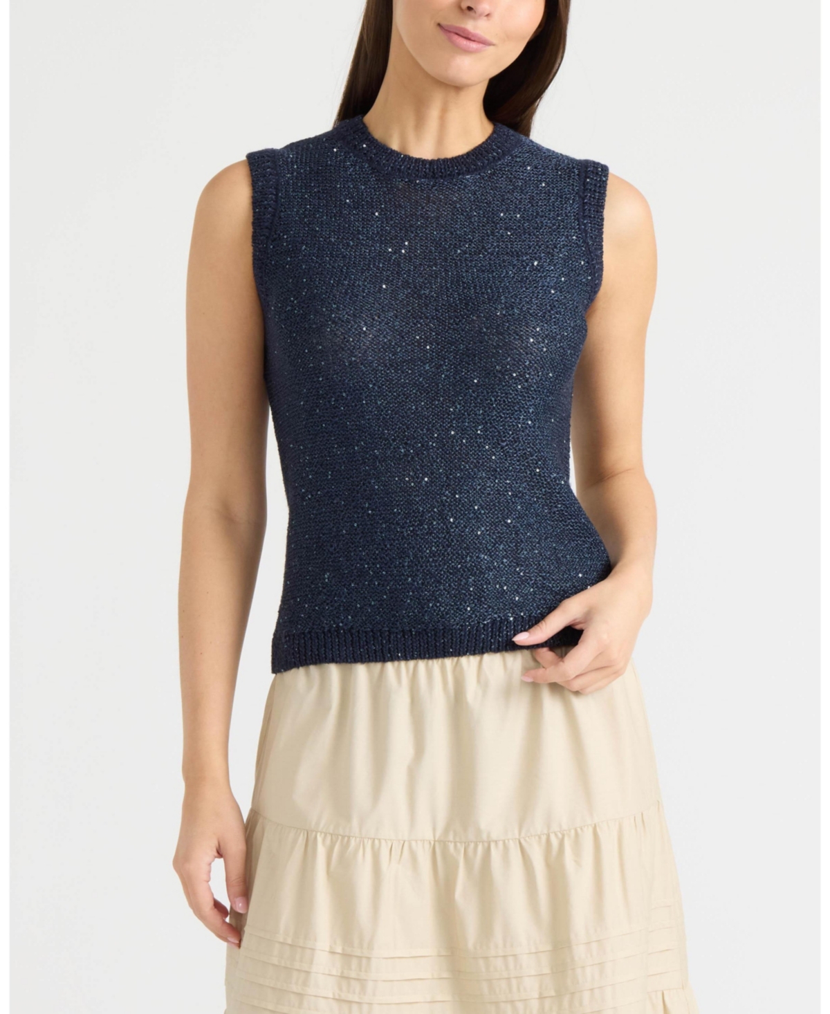 Click here for Ellen Tracy Womens Sweater Top - Navy prices