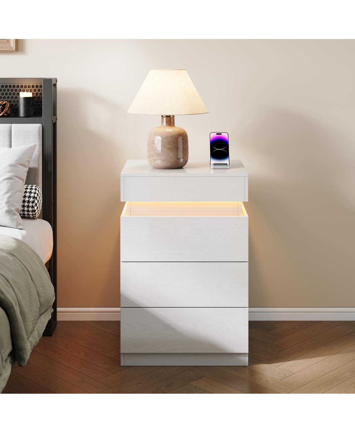 Click here for Streamdale Furniture 3-Drawer Nightstand Charging... prices