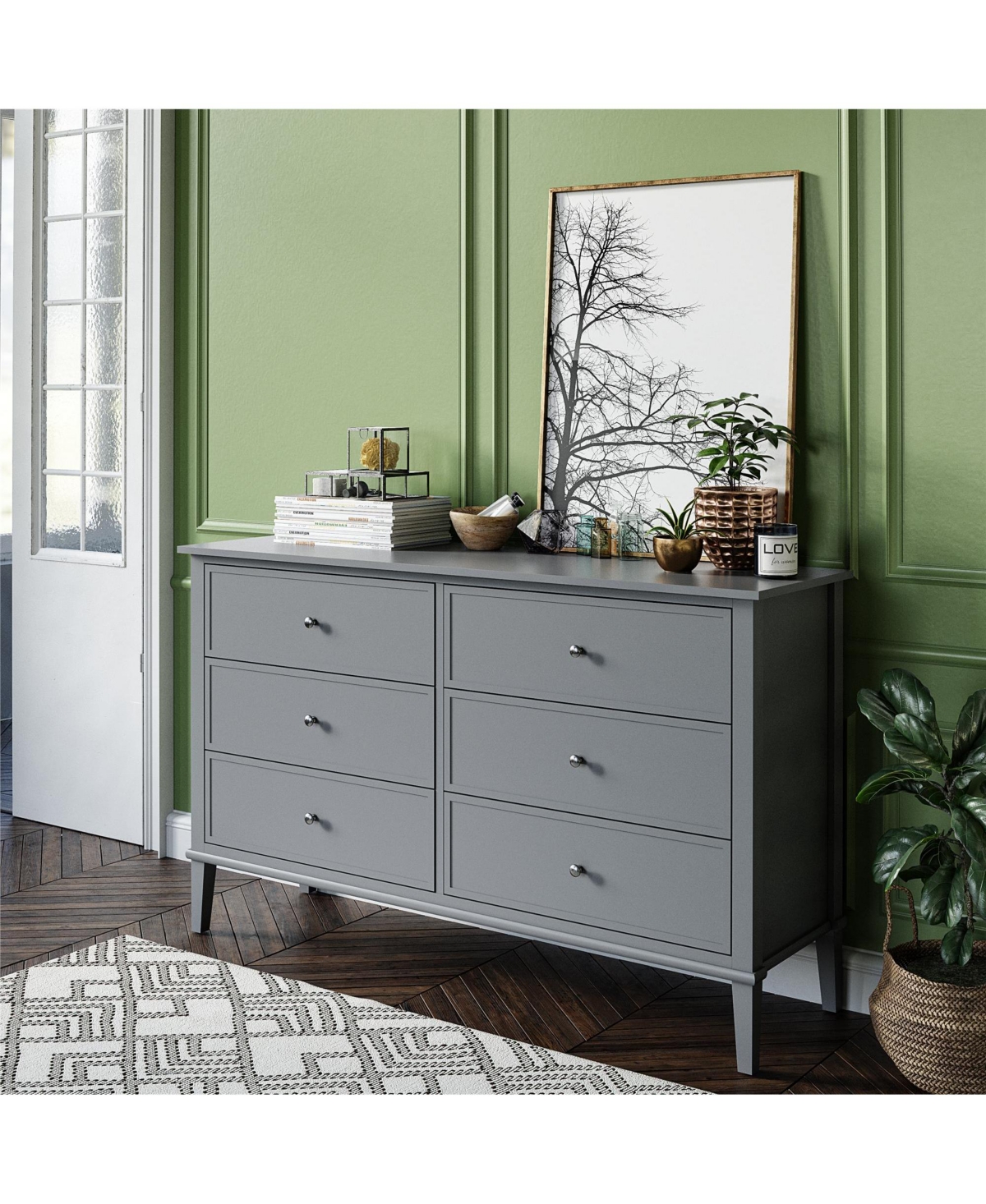 Click here for Flynama Modern 5 Drawer Dresser Wood Fabric Drawer... prices