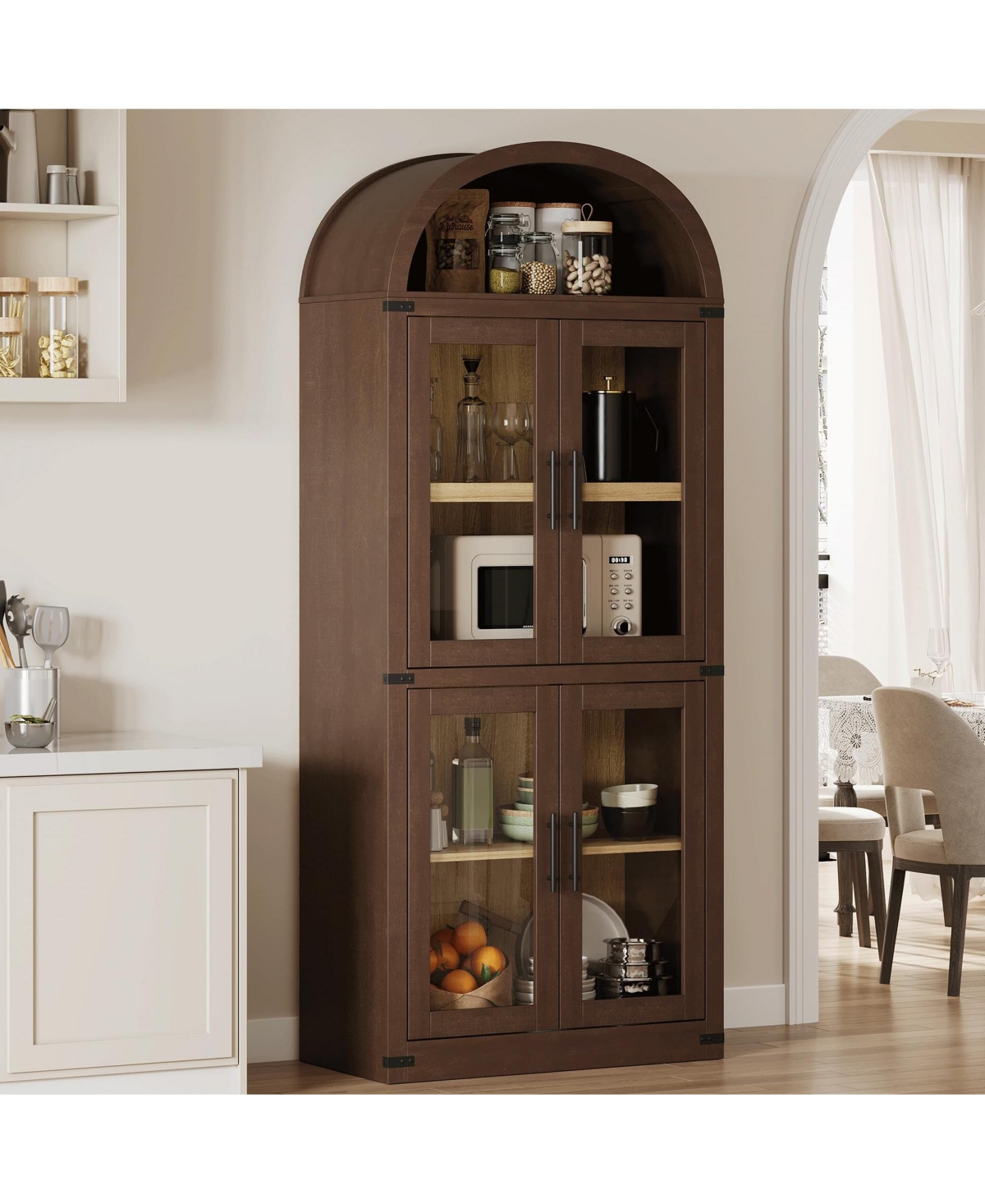 Click here for gaomon Arched Cabinet  71 Tall Bookshelf 5-Tier Mo... prices