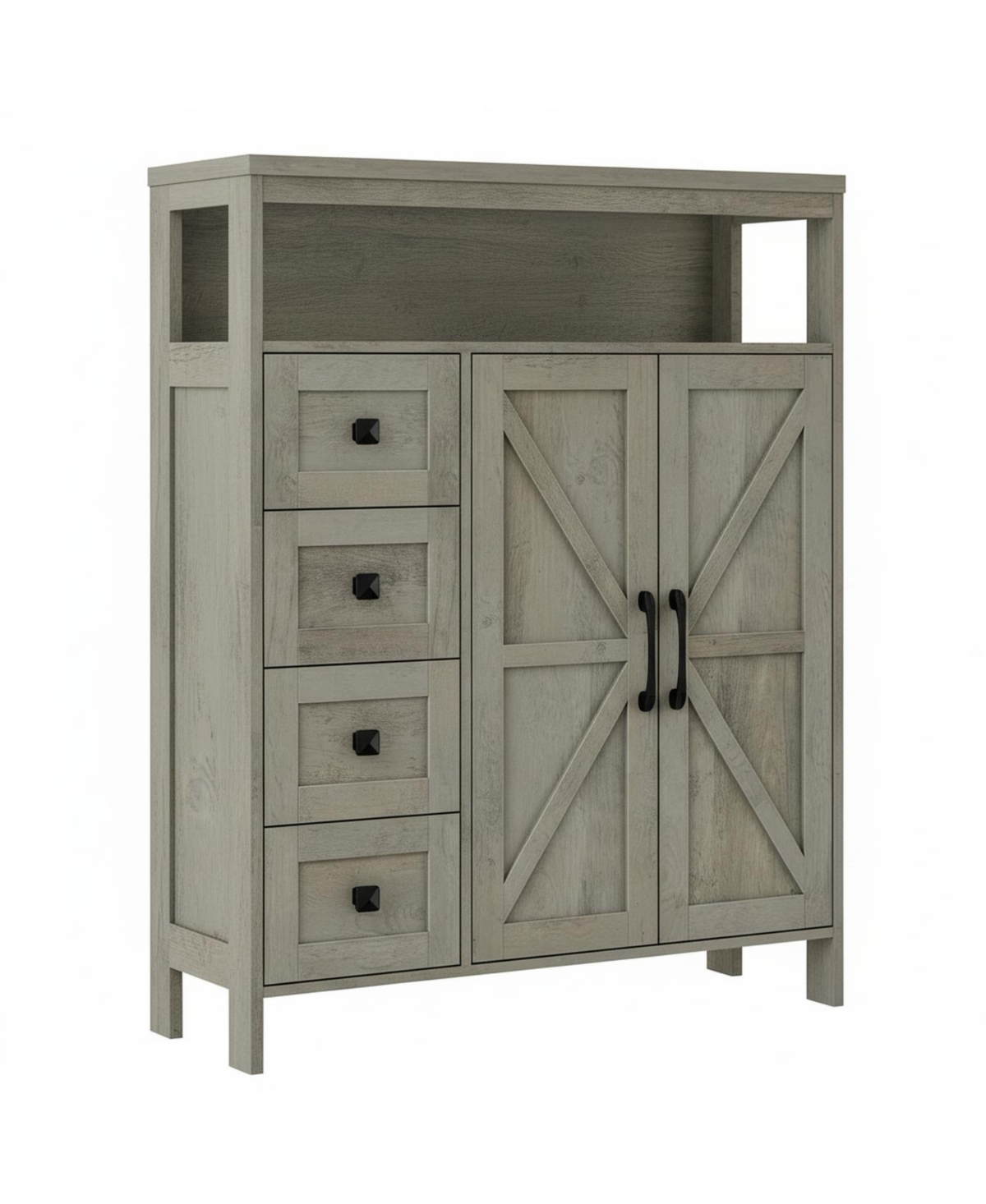 Click here for Yigii Farmhouse Storage Cabinet 2 Doors Shelves Ru... prices