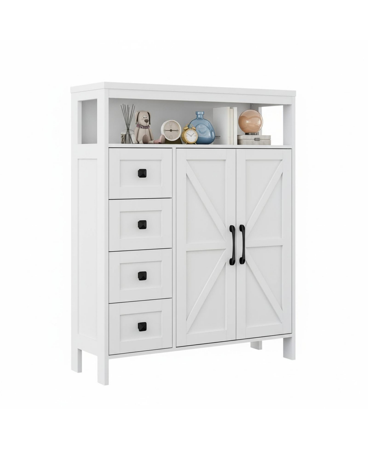Click here for Yigii Farmhouse Storage Cabinet 2 Doors Shelves Ru... prices