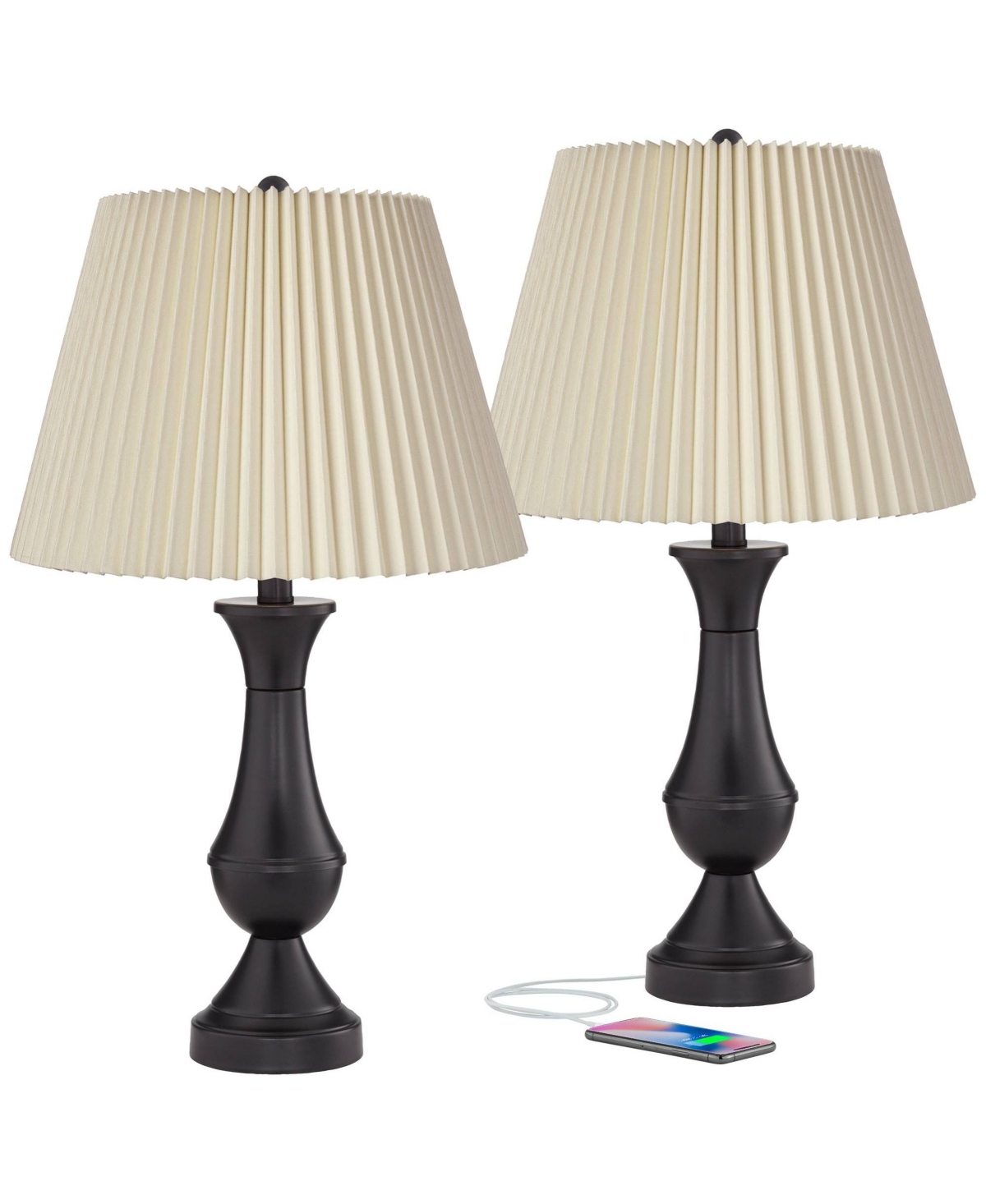 Click here for Regency Hill Blakely Modern Table Lamps 25 High Se... prices