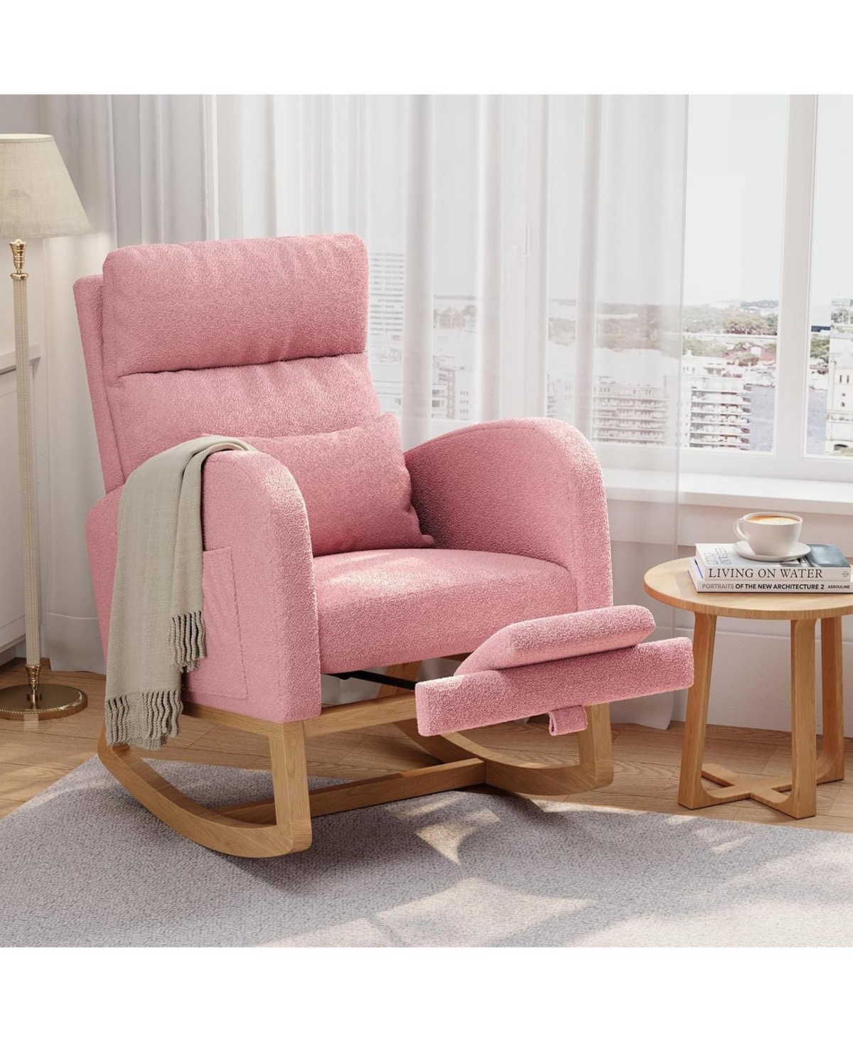 Click here for gaomon Teddy Fleece Rocking Chair with Footrest Mo... prices