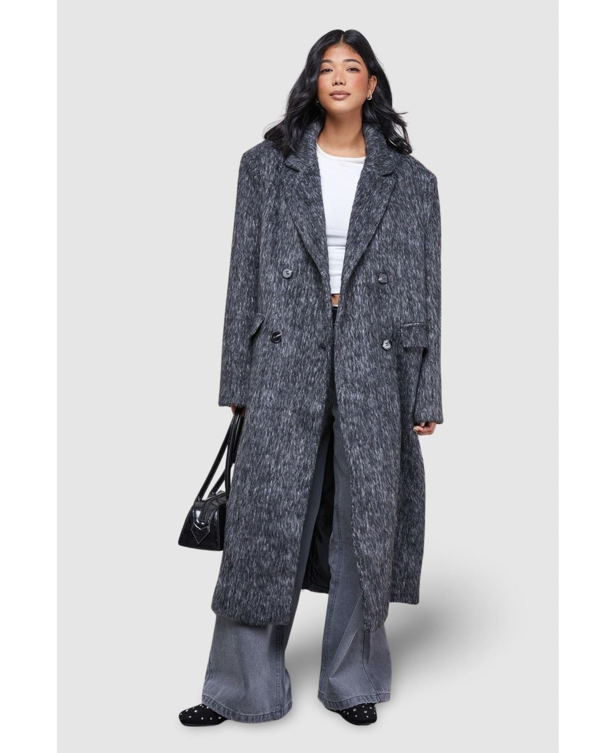 Click here for Warehouse Womens Structured Shoulder Coat - Charco... prices