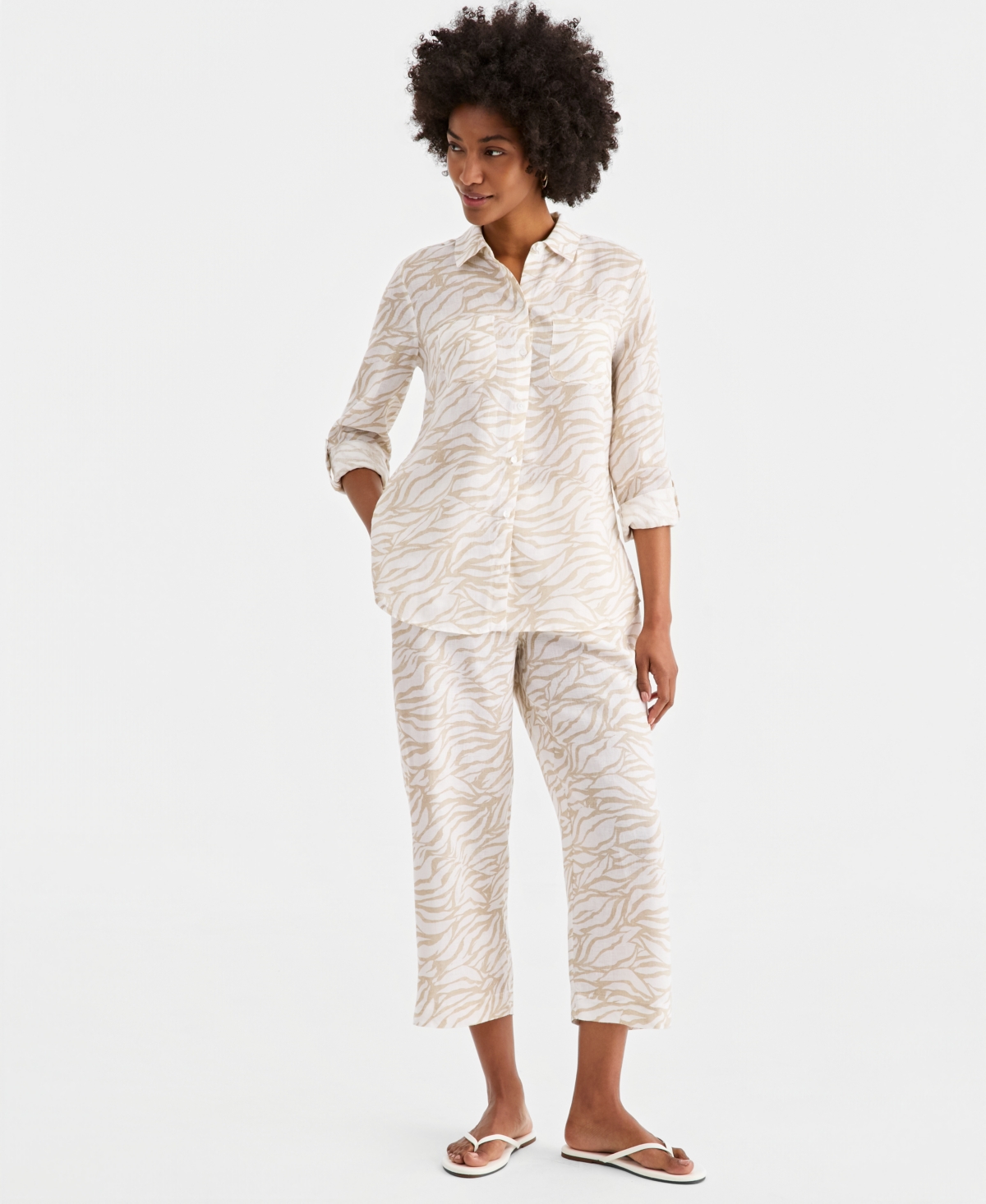 Click here for Charter Club Womens 100 Linen Drawstring Pants  Cr... prices