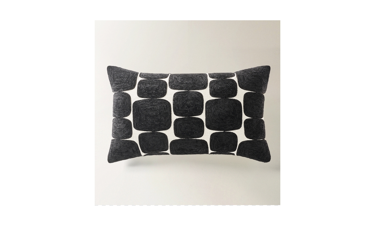 Click here for Z Gallerie Kylen Embroidered Lumbar - Black prices