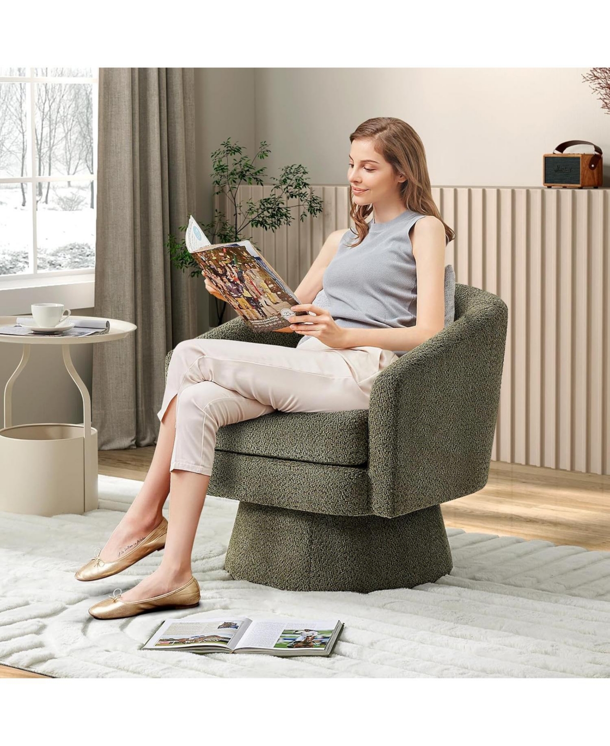 Click here for gaomon 360degree(s)Swivel Accent Chair with Arms R... prices