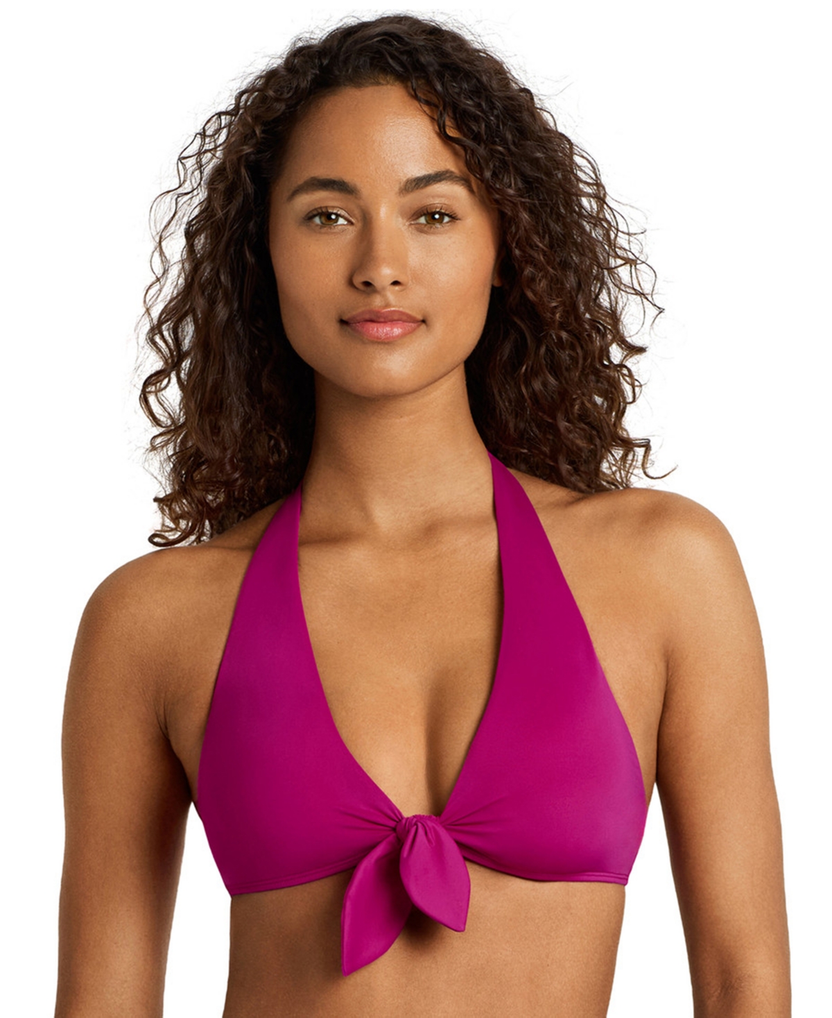 Click here for Lauren Ralph Lauren Womens Tie Front Swim Top - Pl... prices