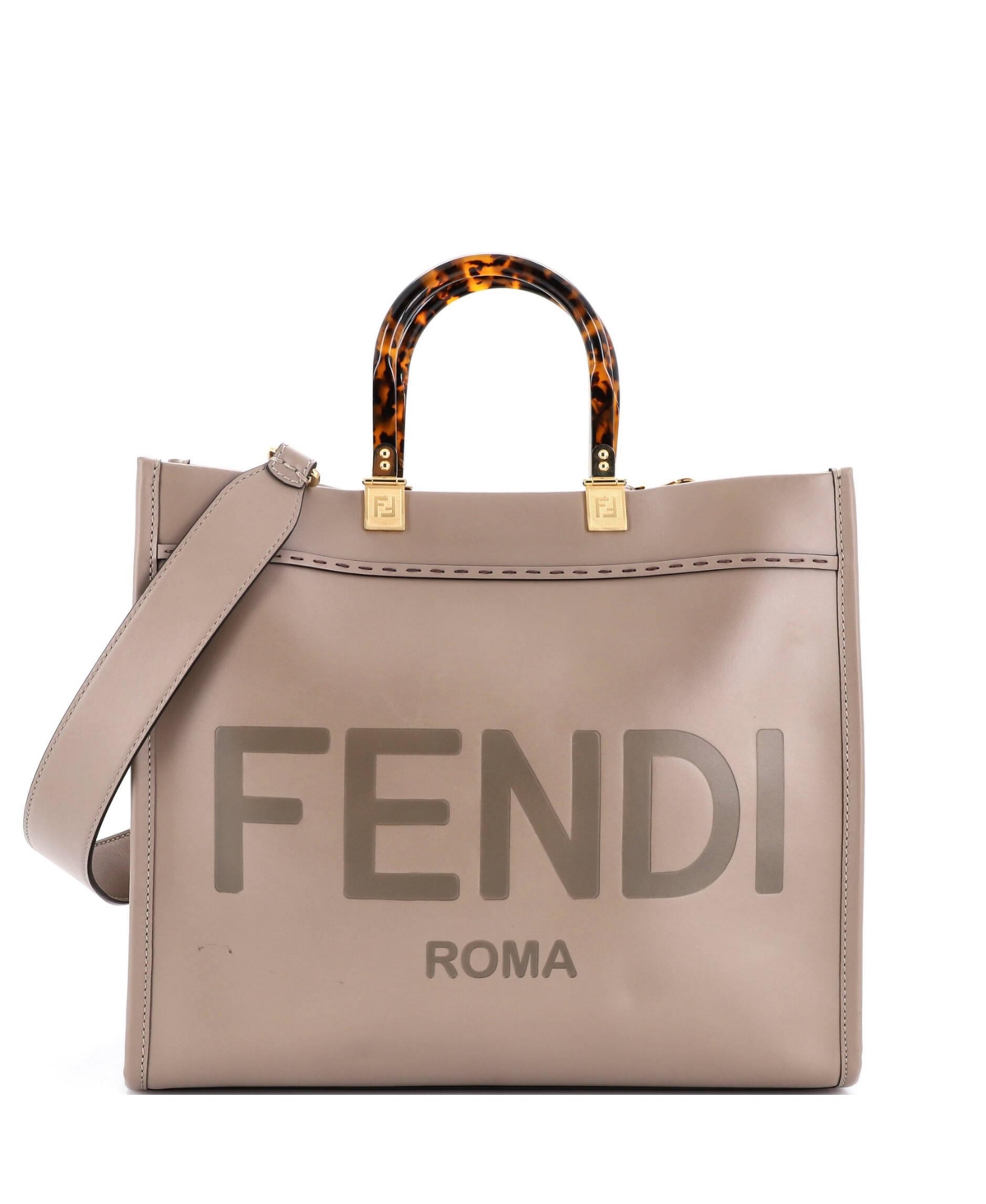 Click here for Pre-Owned Fendi Medium Sunshine Shopper Tote Leath... prices