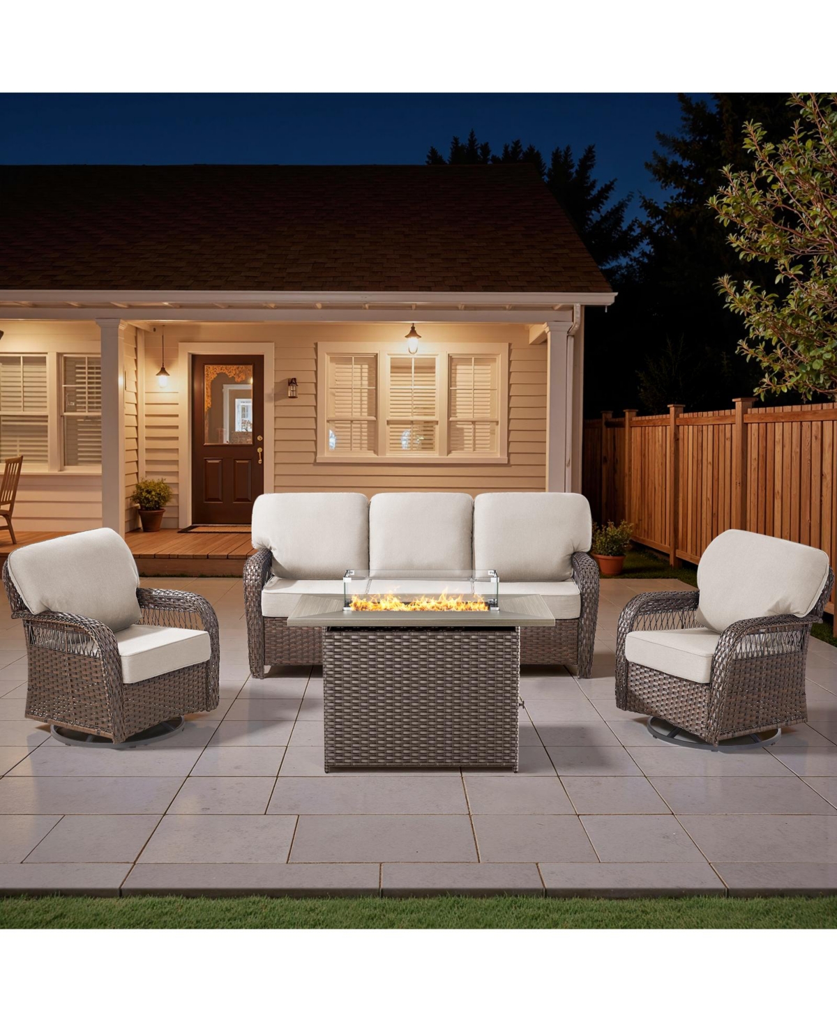Click here for Gymojoy 4-Piece Patio Furniture Set with 41 Propan... prices