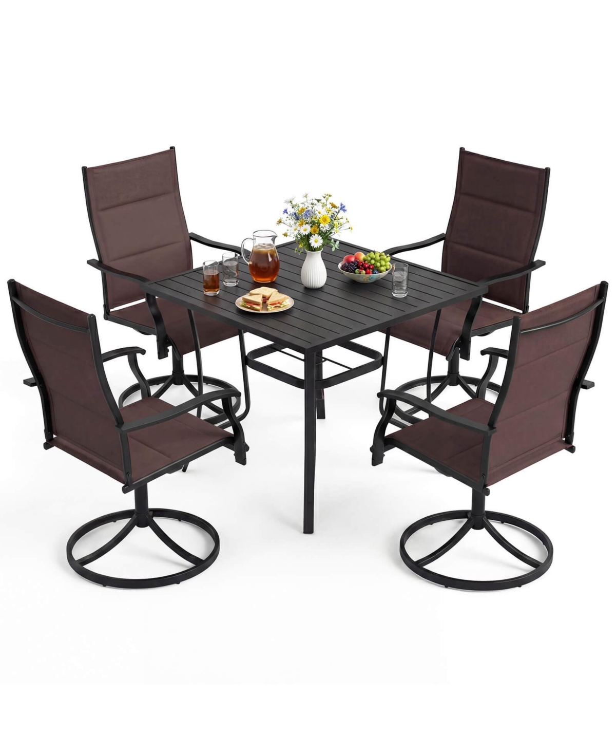 Click here for Costway 5PCS Outdoor Dining Set  4 Swivel Chairs a... prices