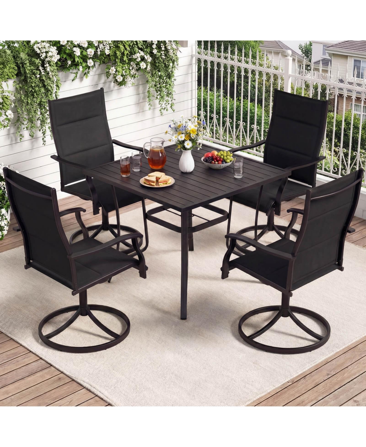 Click here for Costway 5PCS Outdoor Dining Set  4 Swivel Chairs a... prices