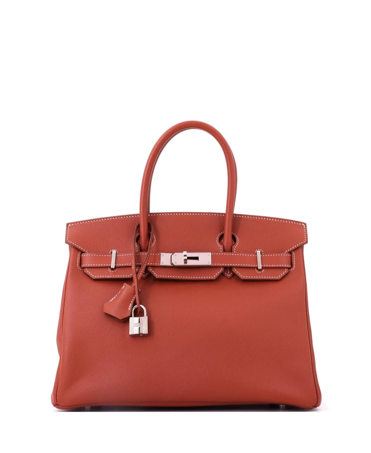Click here for Pre-Owned HERMES Birkin 30 Handbag Orange Epsom wi... prices