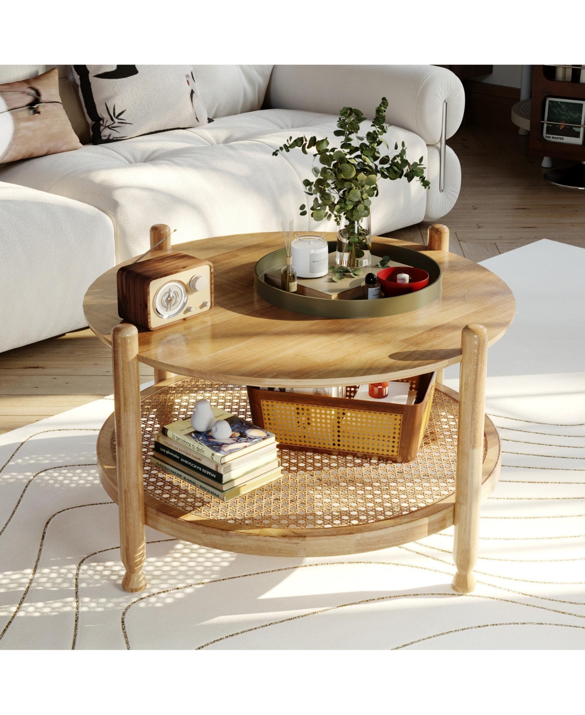 Click here for Rainsken 32 Round Rustic Wood Coffee Table Featuri... prices