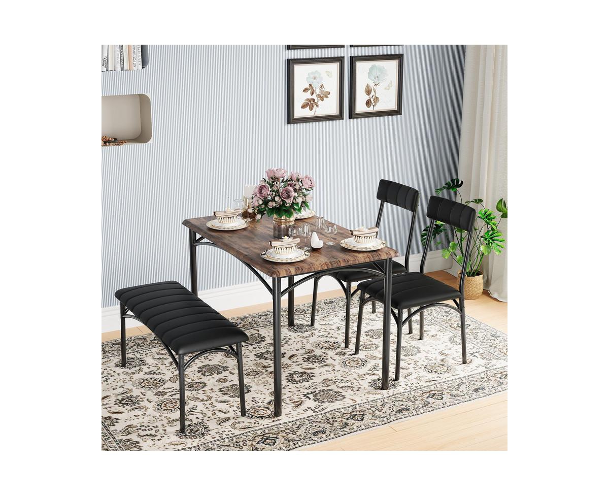 Click here for gaomon 4-Person Dining Set with Upholstered Bench... prices