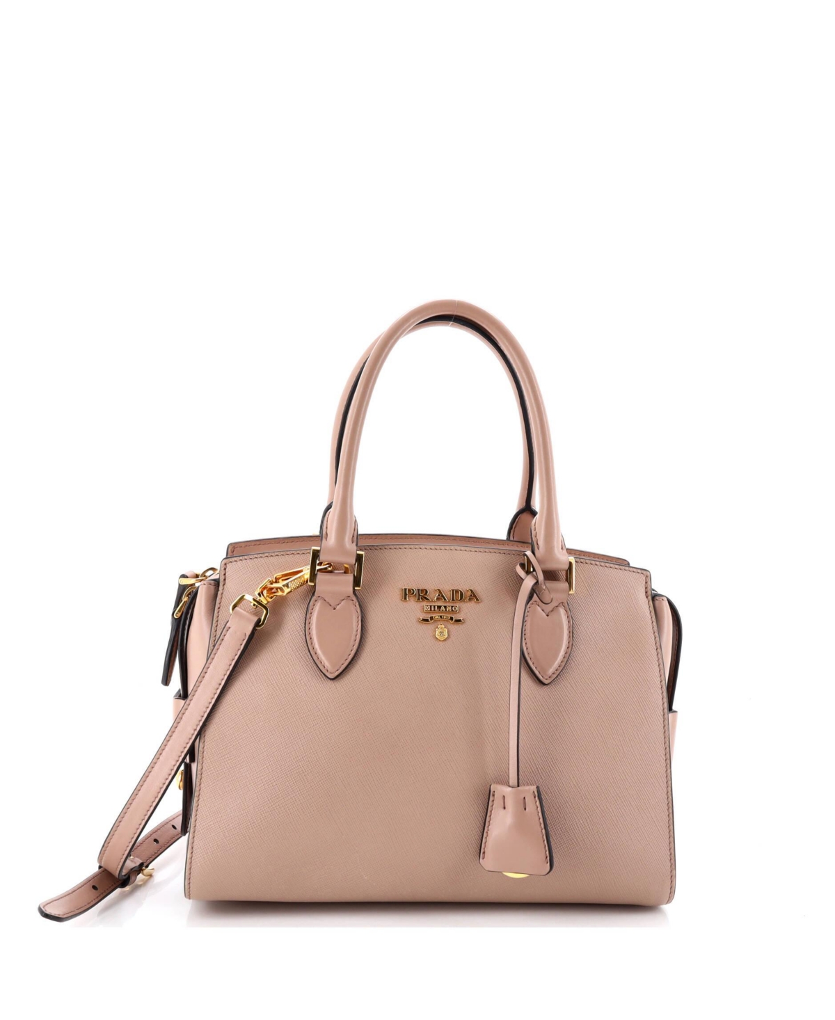 Click here for Pre-Owned Prada Small Convertible Zip Tote Saffian... prices