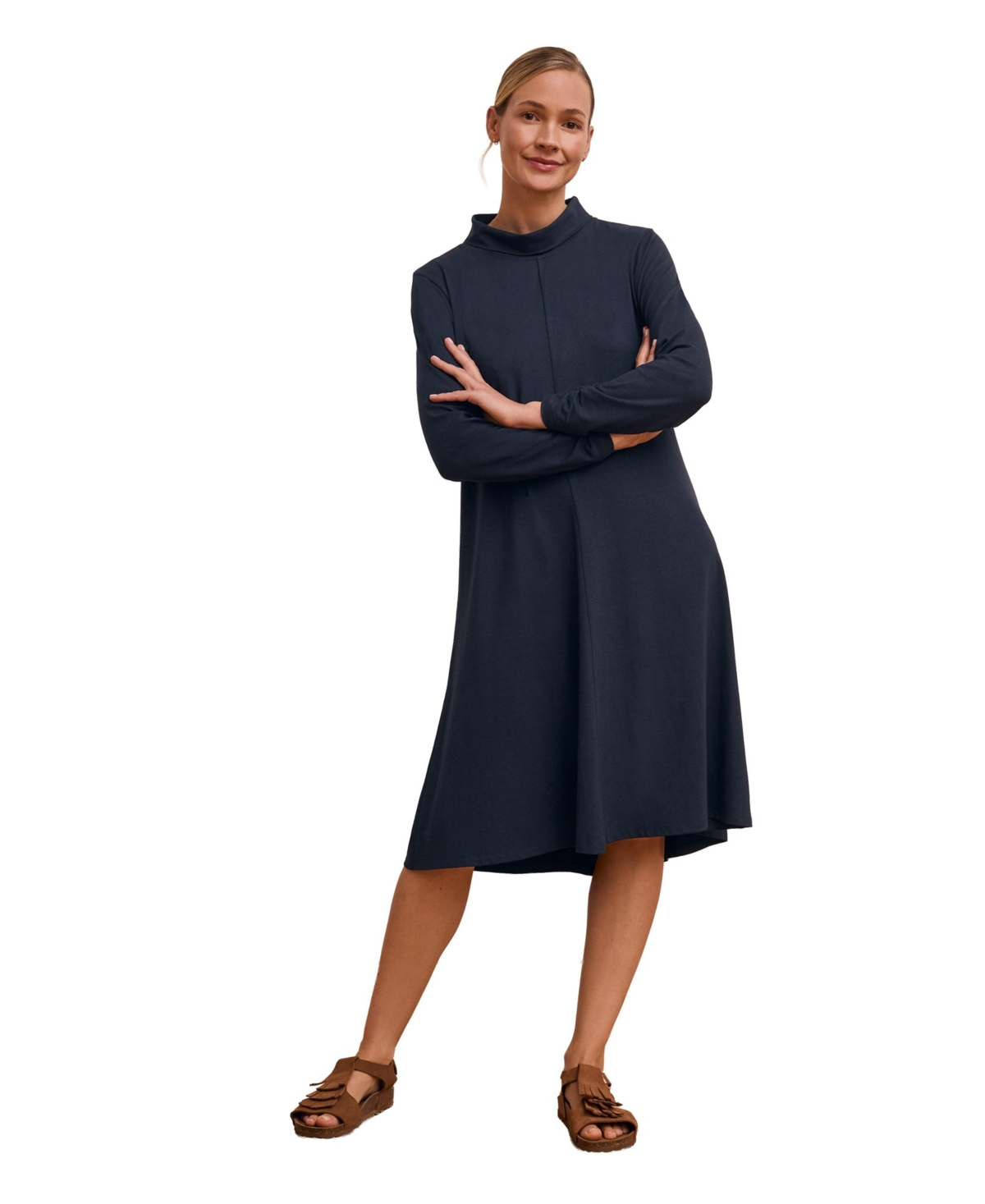 Click here for Celtic & Co. Womens Roll Neck Jersey Dress - Navy prices