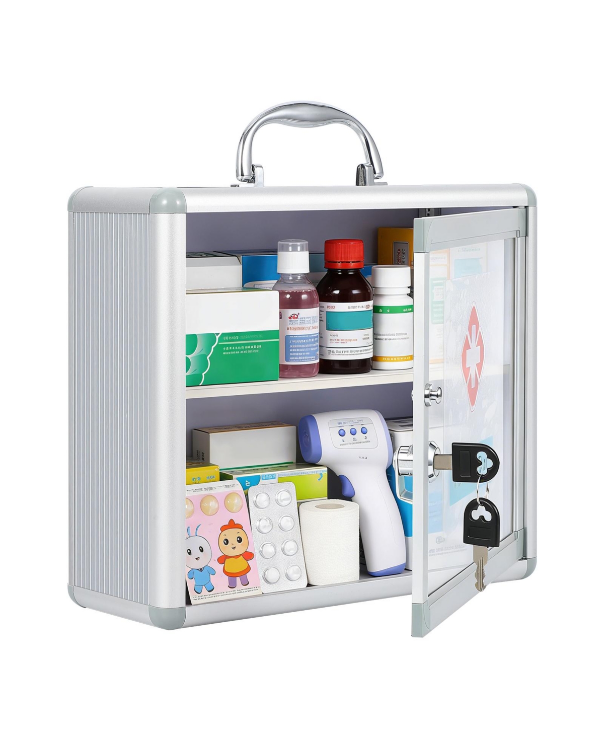 Click here for homfan Lockable Medicine Cabinet with Clear Door a... prices