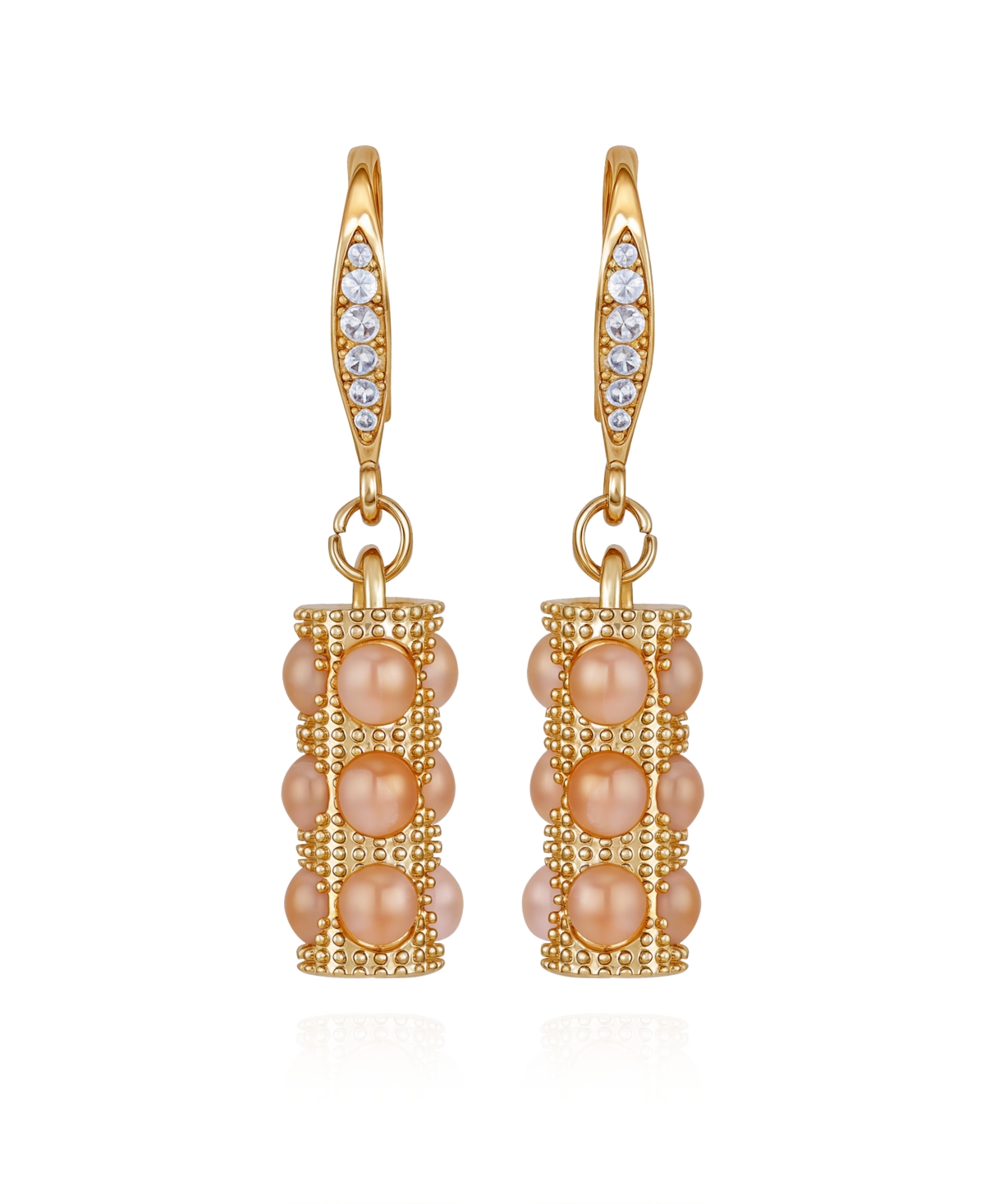 Click here for Guess Gold-Tone Rose Stone Lever-Back Drop Earring... prices