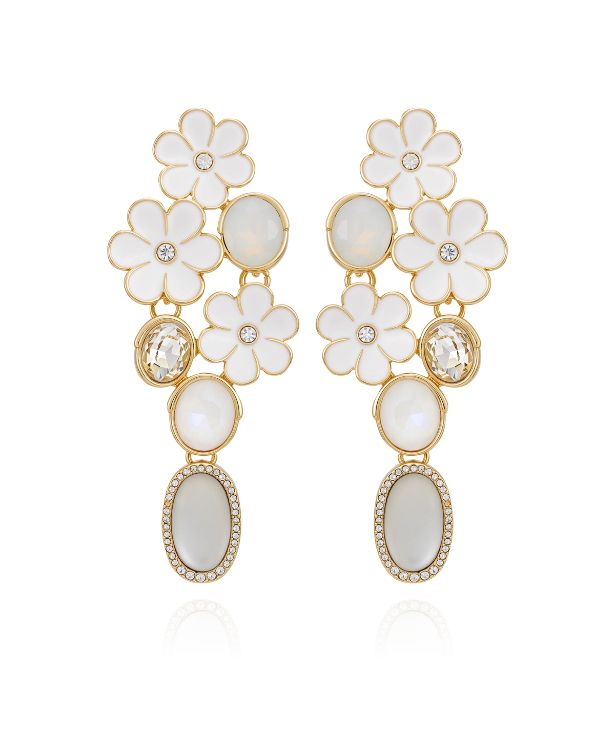 Click here for Guess Gold-Tone Floral Linear Drop Earrings - Gold prices