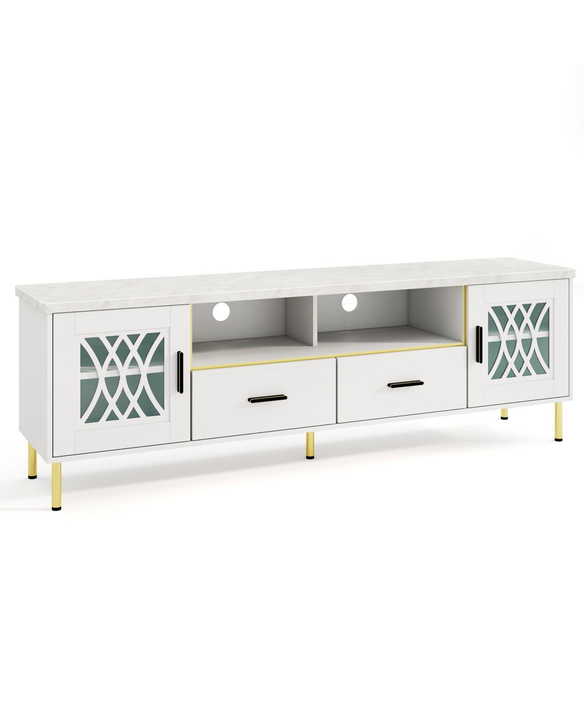 Click here for Gouun Faux Marble Top 71-Inch Tv Stand with Glass... prices