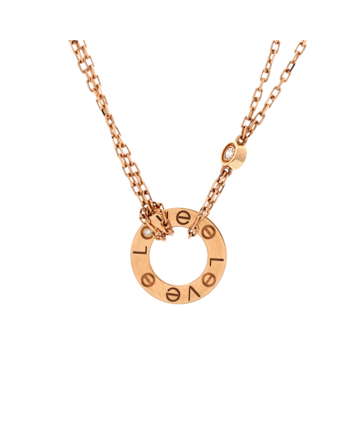 Click here for Pre-Owned Cartier 2 Diamonds Love Pendant Necklace... prices