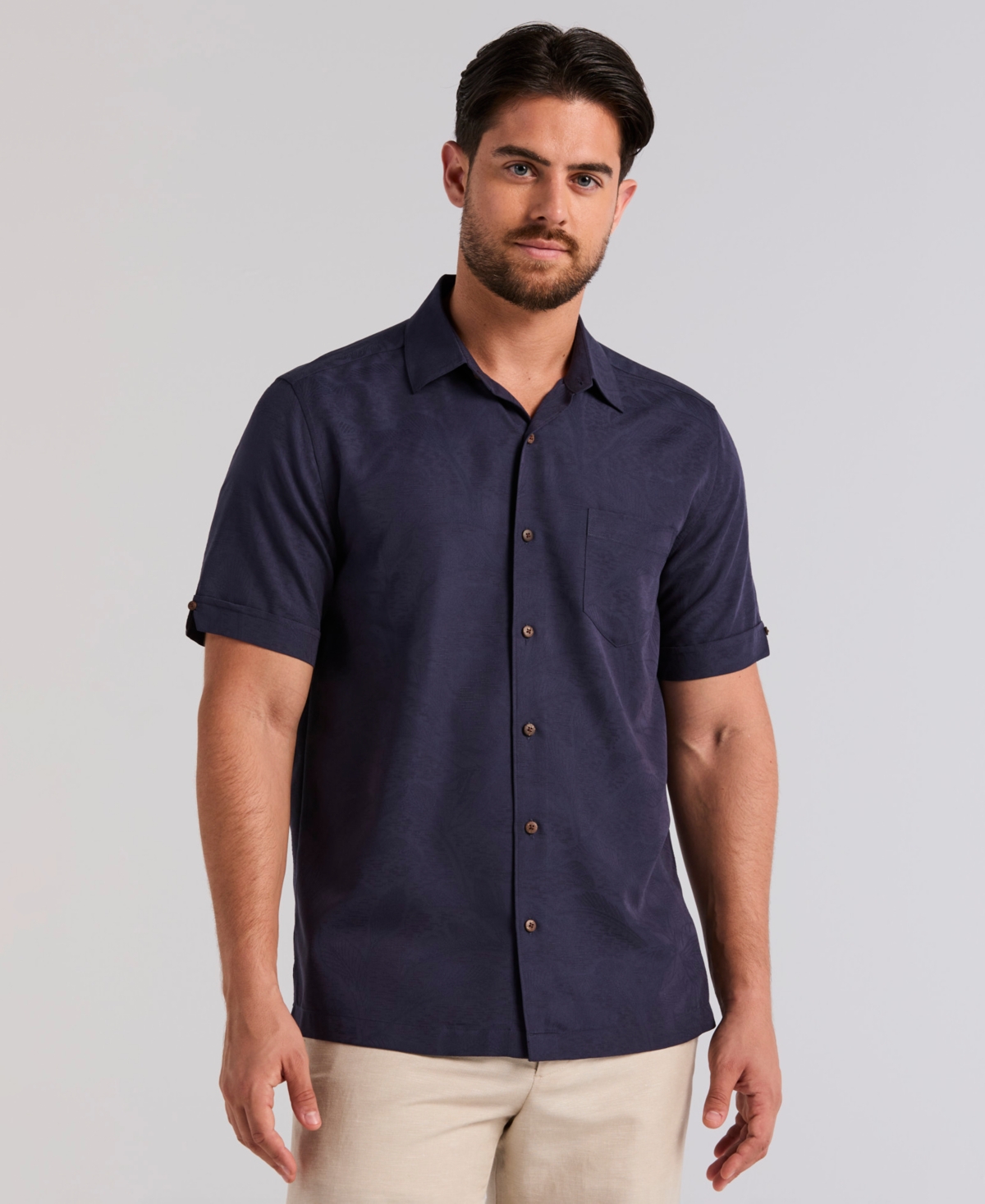 Click here for Cubavera Mens Palm Print Short-Sleeve Button-Down... prices