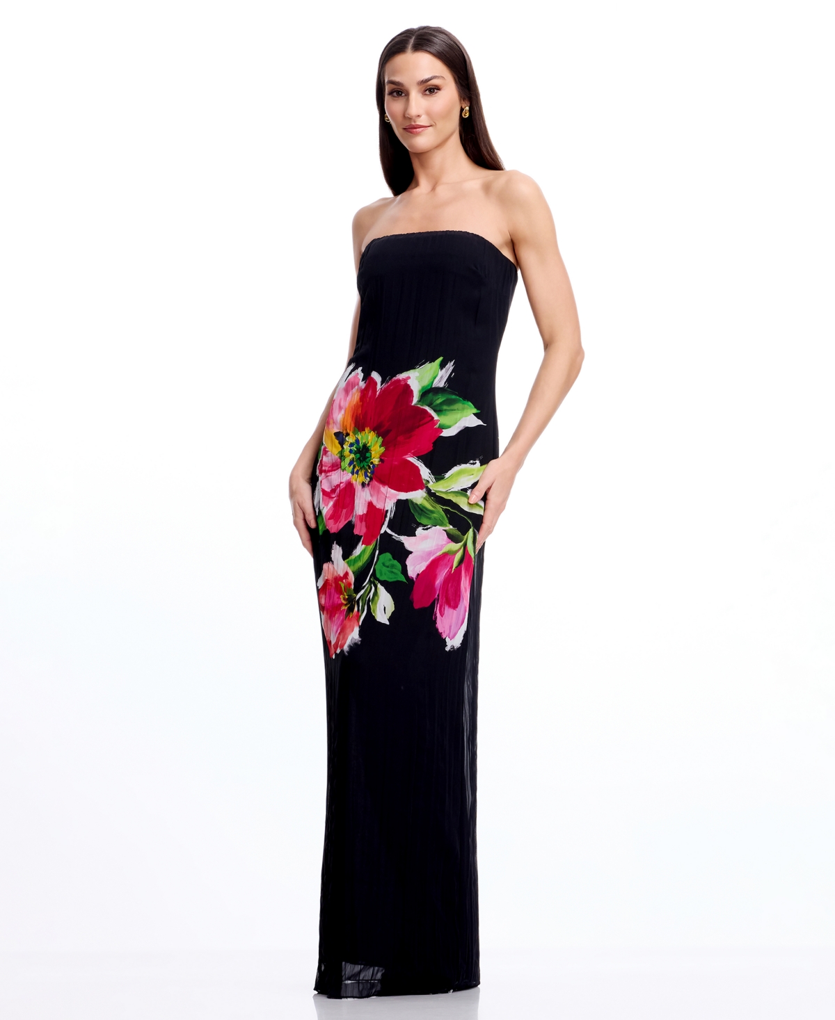 Click here for Dress the Population Womens Floral Print Strapless... prices