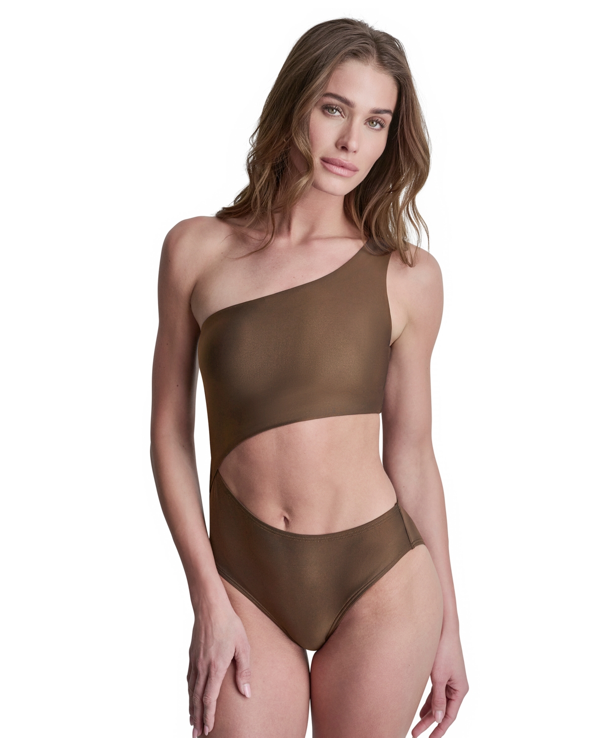 Click here for Dkny Womens One-Shoulder Cut Out One-Piece Swimsui... prices