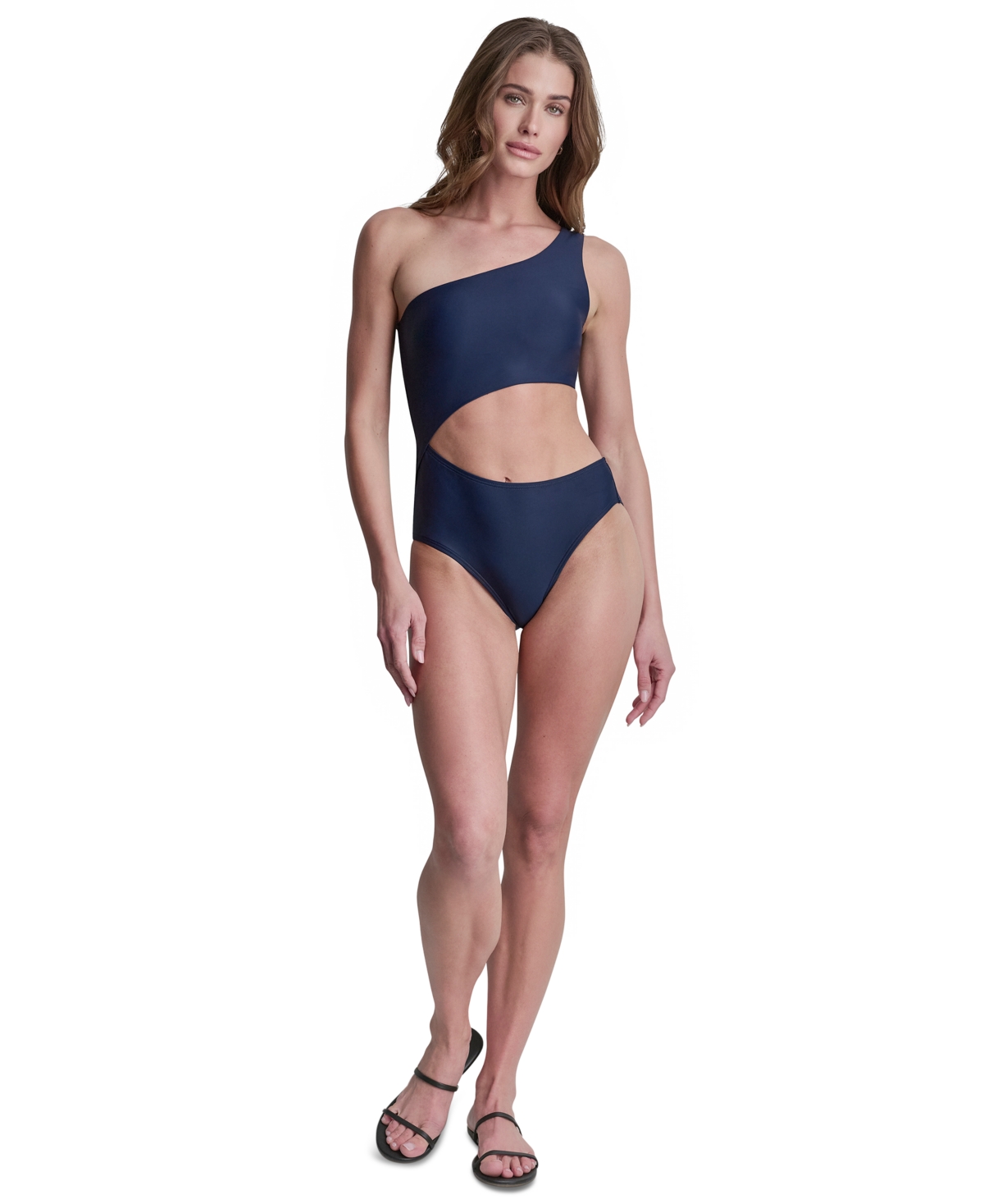 Click here for Dkny Womens One-Shoulder Cut Out One-Piece Swimsui... prices