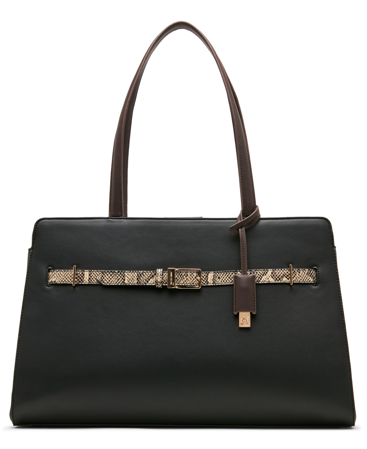 Click here for Anne Klein Extra-Large Belted Tote Handbag - Black prices
